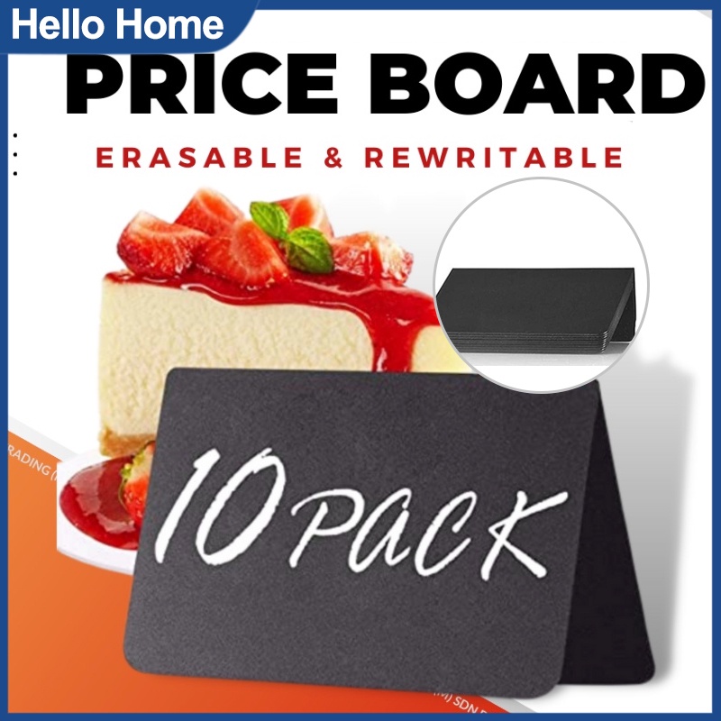 10Pcs Mini Chalkboard Price Tag Label Holder Rewritable Writing Board ...
