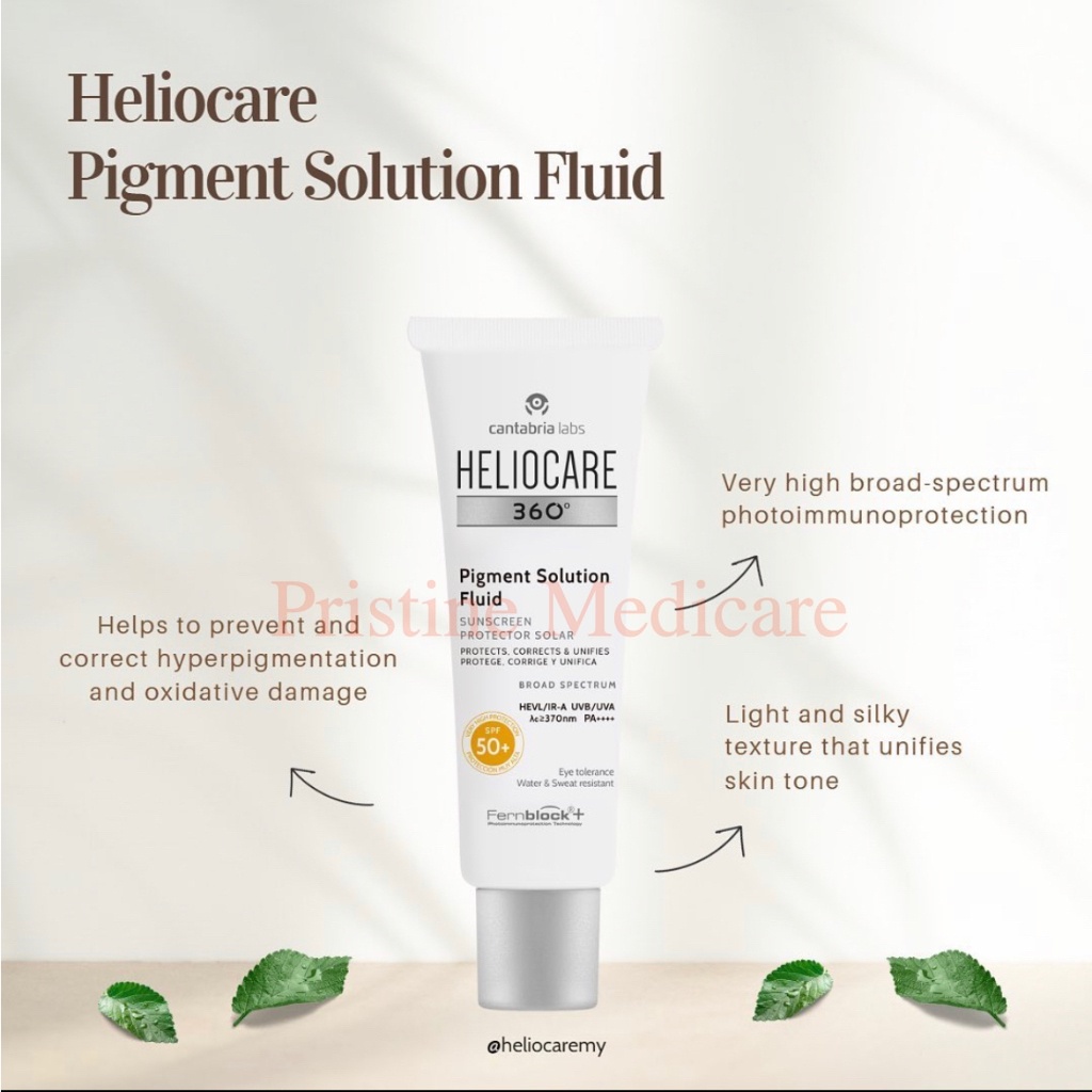 Heliocare 360 Pigment Solution Fluid Sunscreen SPF 50+ 50ml | Shopee ...