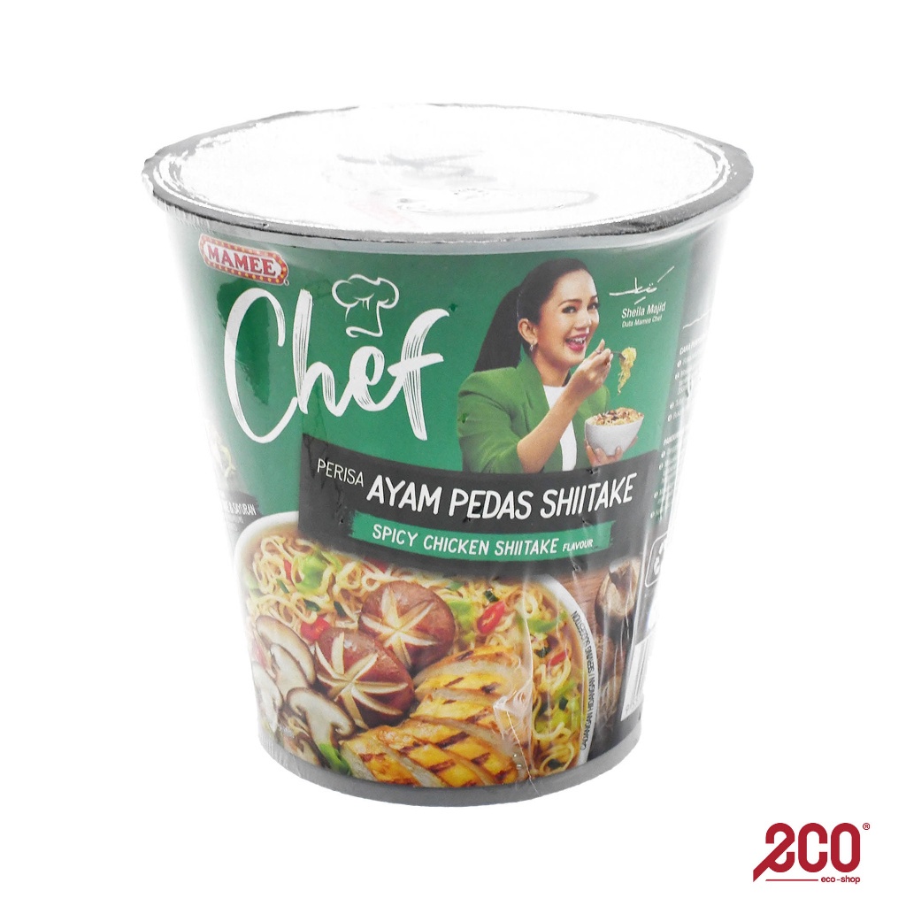 Mamee Chef Cup Instant Noodles Spicy Chicken Shitake Flavour (62g ...