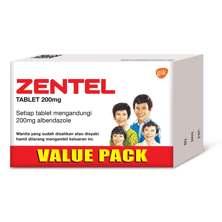 ZENTEL Deworming Tablets 200mg 2X2's | Shopee Malaysia