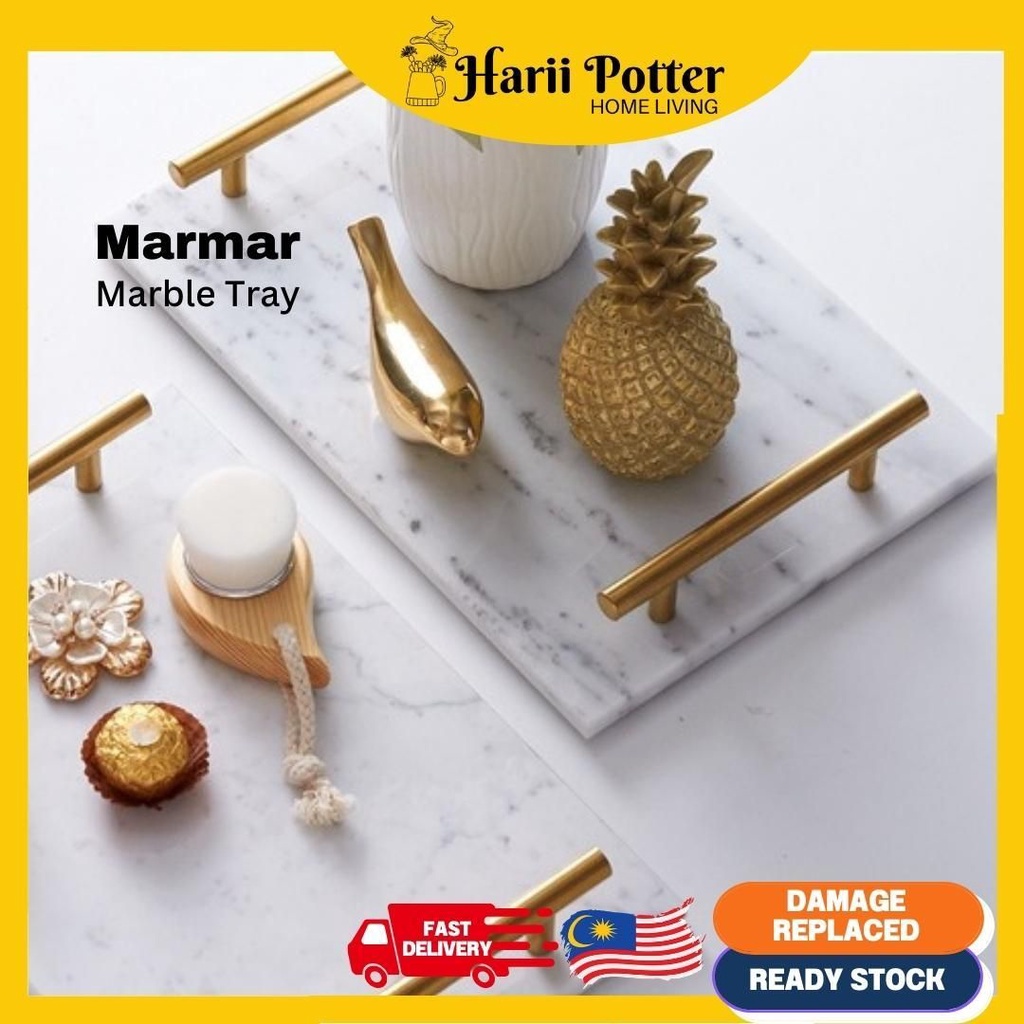 Aesthetic Nordic Marble Tray Home Decor Rectangle Decorative Tray ...