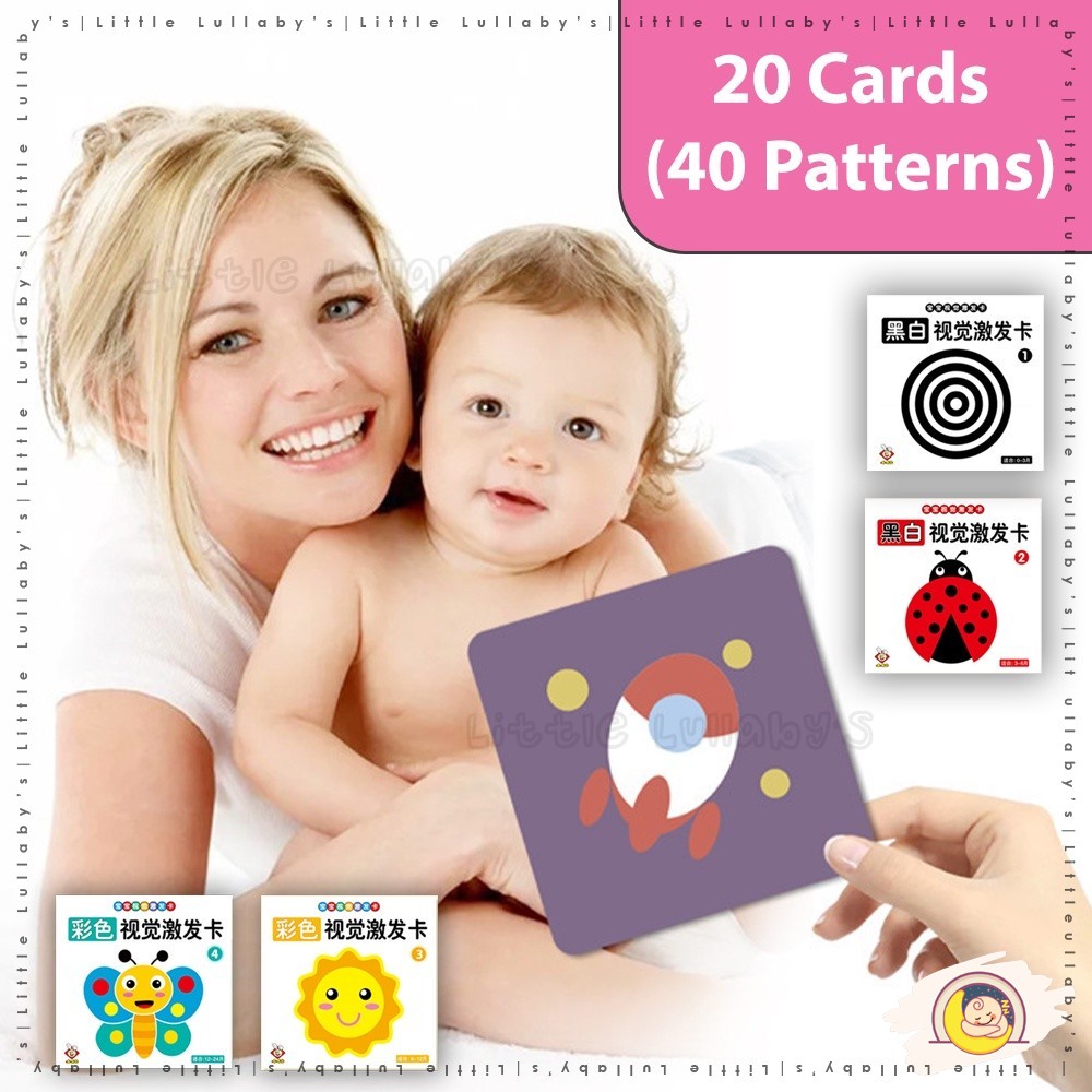 Baby Visual Stimulus Cards Early Learning High Contrast Black White 0 ...