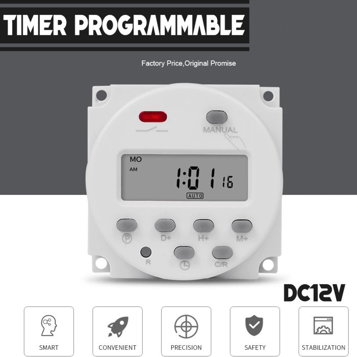 Progamable Digital Timer Timer Switch Relay Countdown Timer Dc 12v