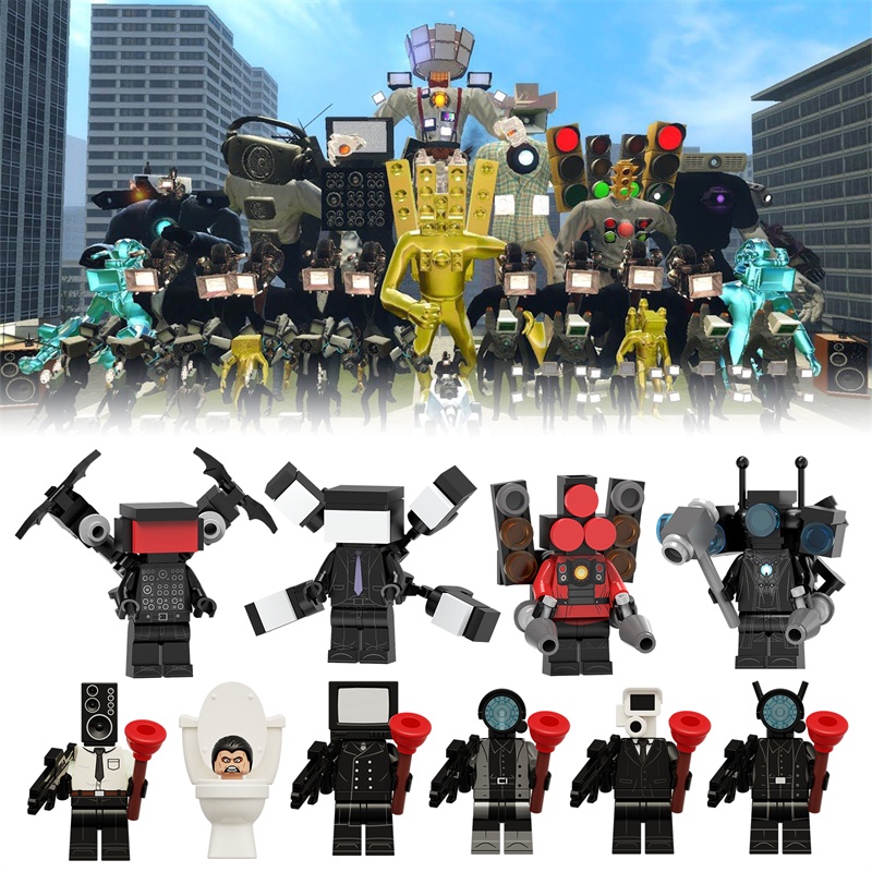 Skibidi Toilet Building Blocks Figures TV Man Toy Upgraded Titan ...
