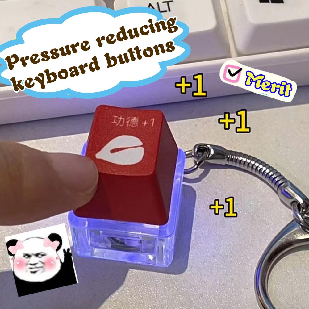 Decompression Button Luminous Percussion Wooden Fish Merit Keycap ...