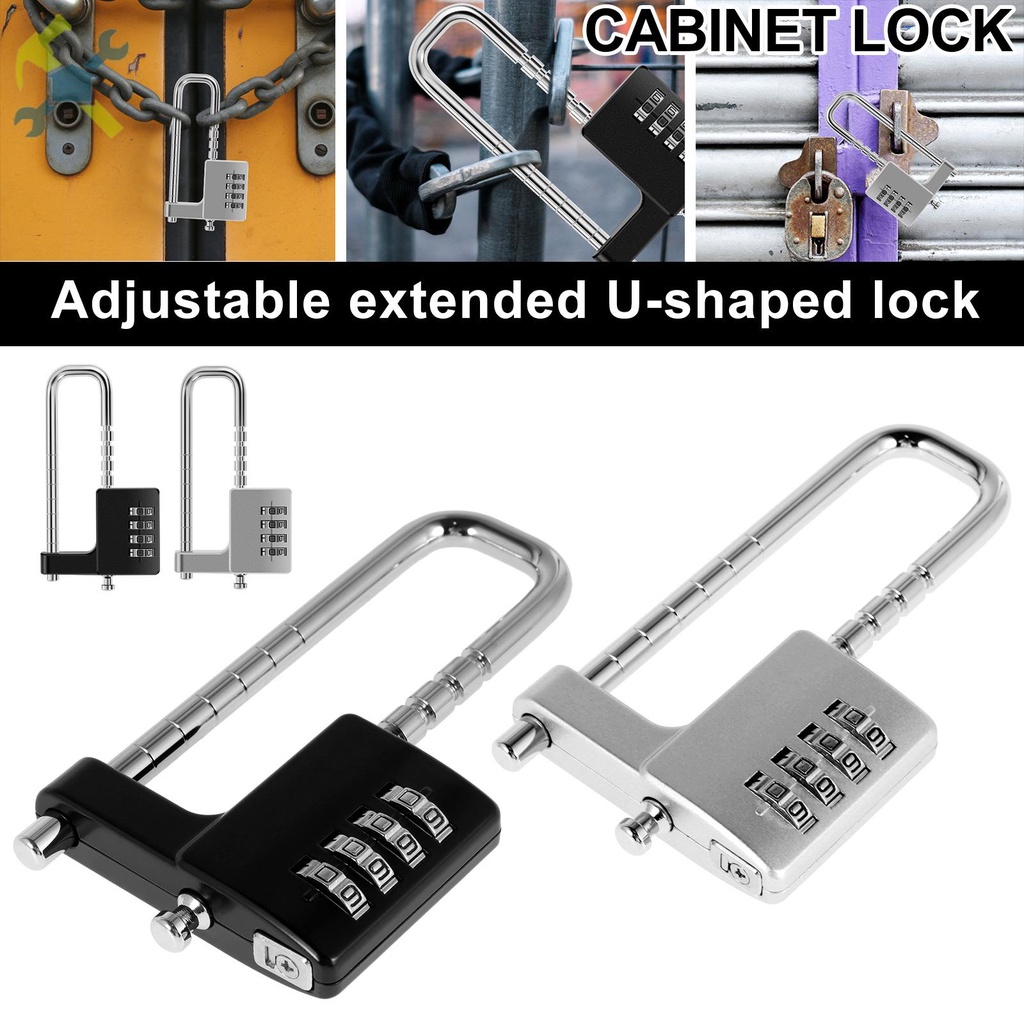 Gym Locker Lock 4 Digit Combination Padlock Heavy Duty Long Shackle ...
