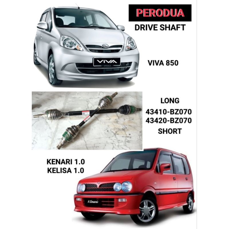 Perodua Original Drive Shaft for Perodua Viva 850, 1.0 Kenari Kelisa ...