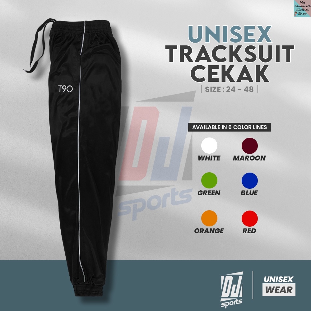 𝐃𝐉 𝐒𝐩𝐨𝐫𝐭 T90 Tracksuit Bawah Cekak Tepi Jalur Budak & Dewasa / Track ...