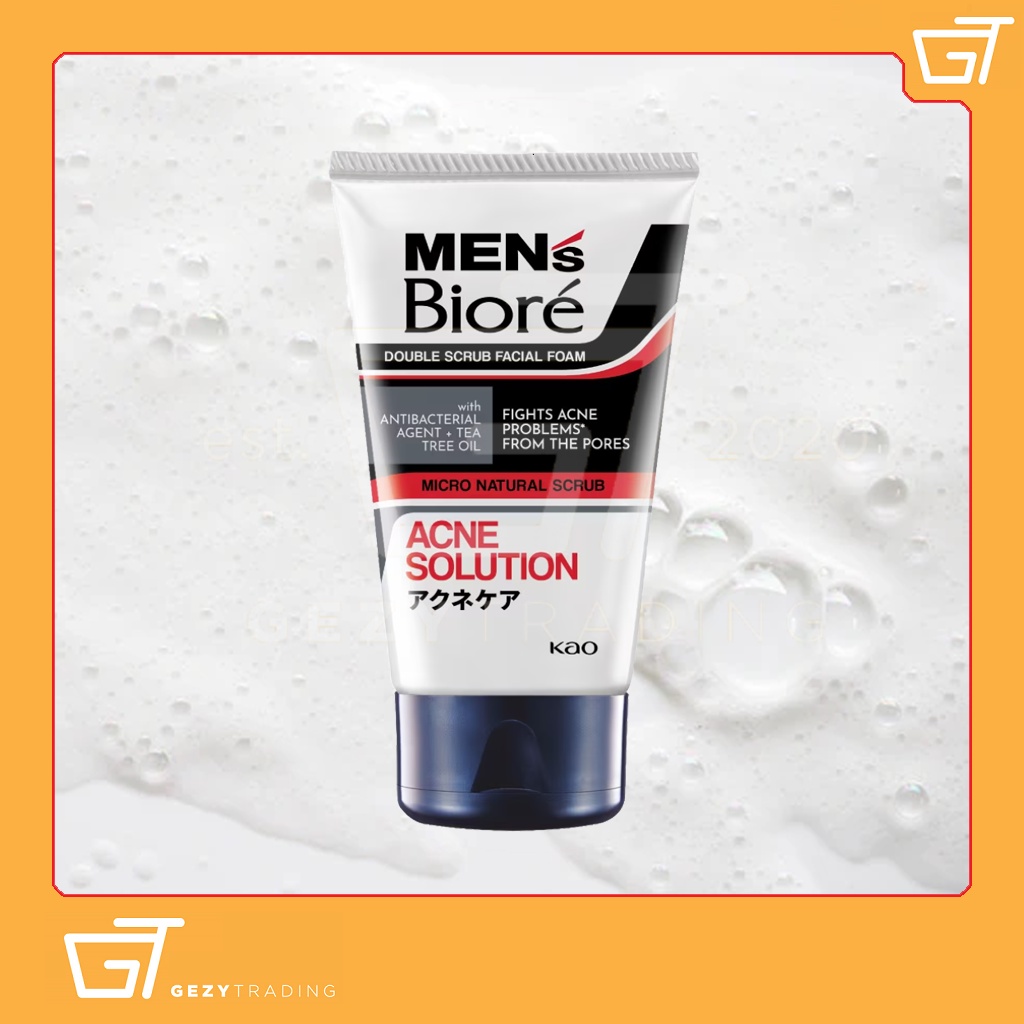 Biore Men Face Cleanser Deep Clear / Acne Solution / Oil Clear / Bright ...