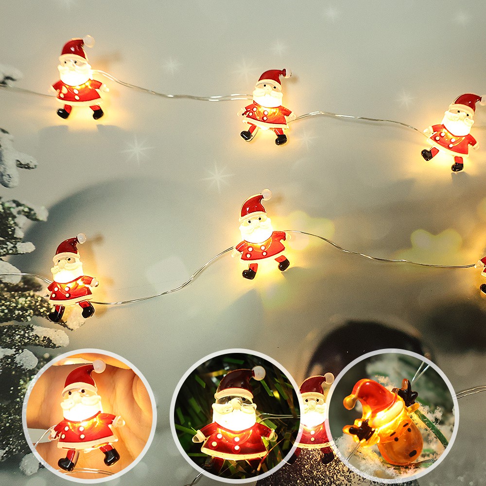 20LED Santa Claus Christmas LED Lights / Snowman Hanging Lights Strings ...