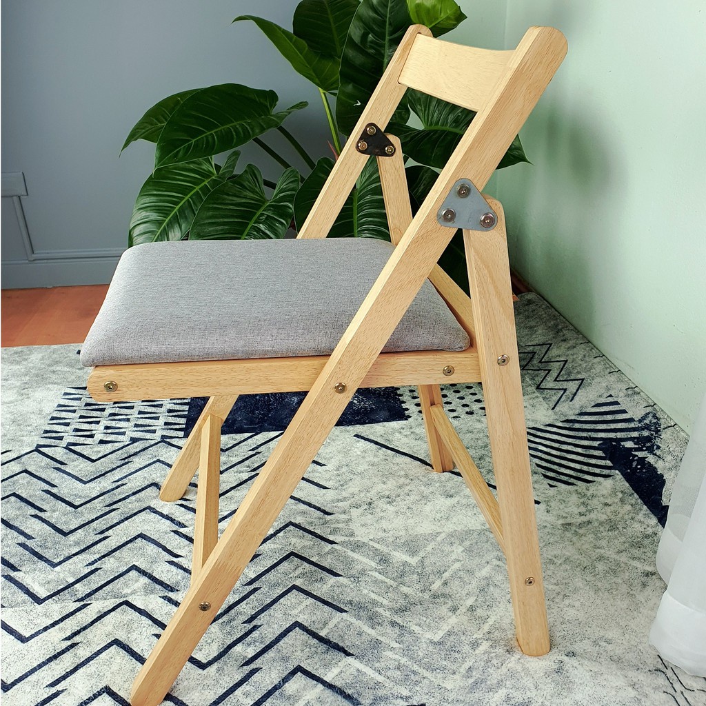 Evergreen-Furniture Rubber Wood Space Saving Dining Room Folding Chair ...
