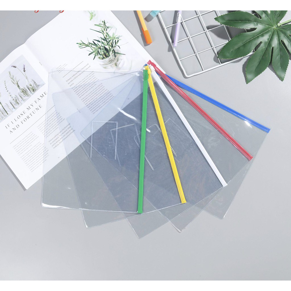 Transparent Document A4 Organizer PVC Zipper Stationery School Handle ...