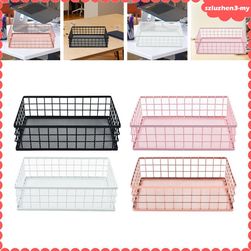 [SzluzhenbcMY] Desktop Storage Basket, Iron Mesh Shelf, Portable ...