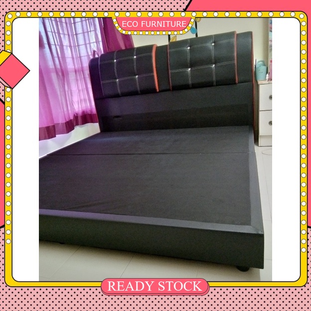 Single / Super Single / Queen /King Divan Katil Kulit PVC Tambah Foam ...