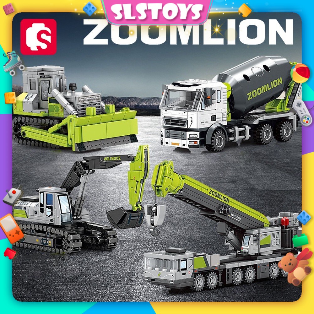 Sembo Block Zoomlion Construction Series Transport Vehicle Building ...