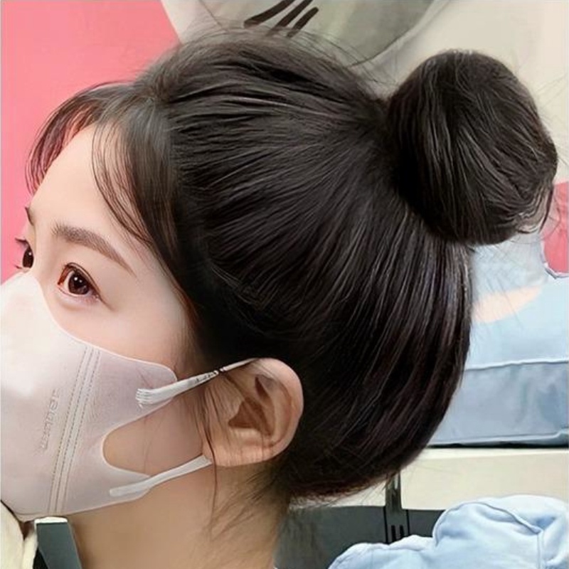 Wig Ball Head Simulation Hair Increase Natural Fluffy Hair Ring Flower ...