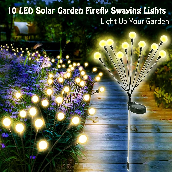 Solar LED Firefly Swaying Lamp Night Sensor Solar Light Auto on Off ...