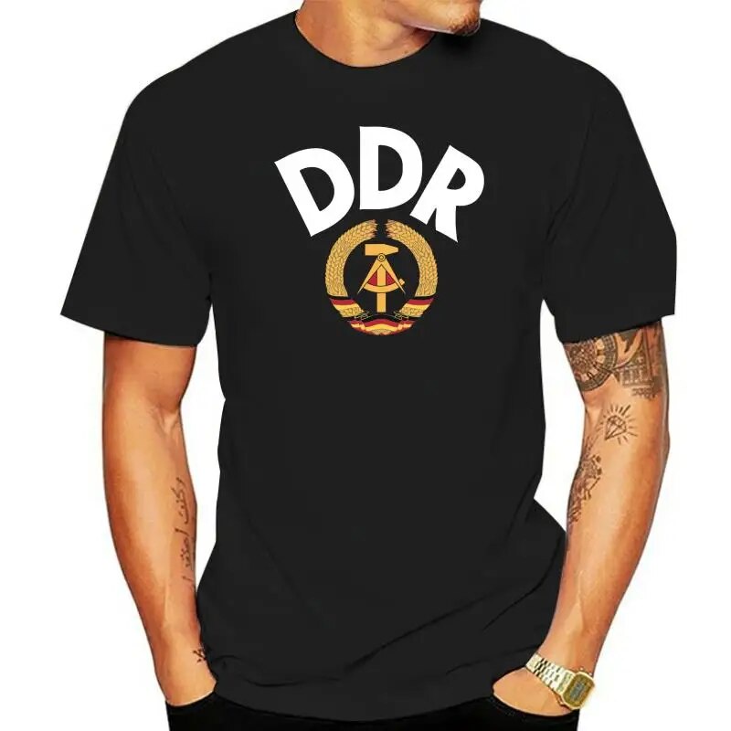 Mens T-Shirt DDR East Germany CHEST Logo Retro Football Socialist Blue ...