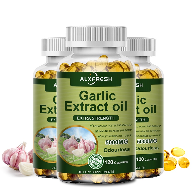 Alxfresh 120PCS Organic Garlic Oil Extract Capsule Immune and ...