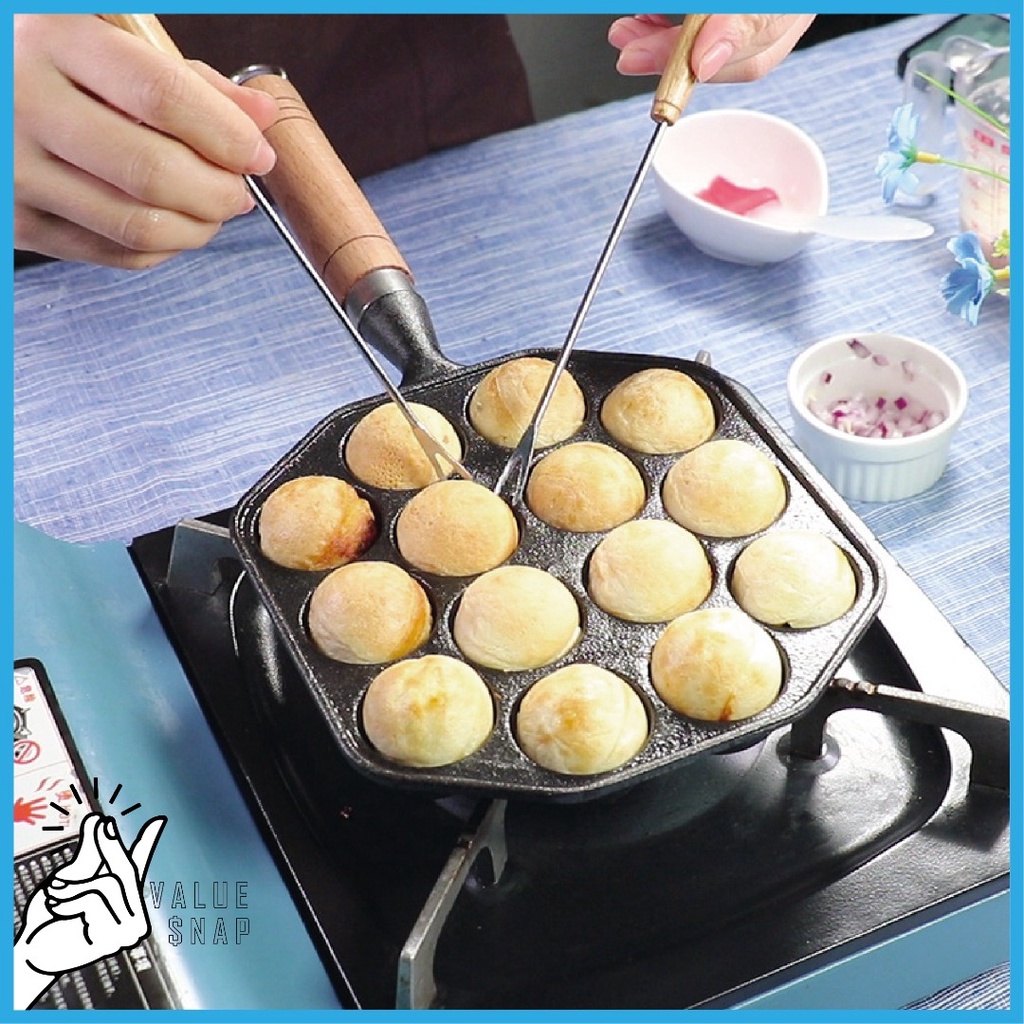 Takoyaki Pan Kuali 14 Hole Takoyaki Grill Maker Periuk aluminum alloy ...
