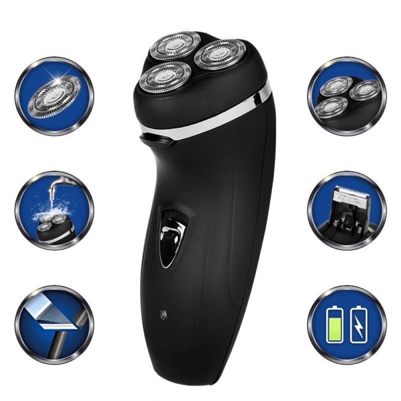4D Electric Rechargeable Men's Electric Shaver 3 Blades Razor Trimmer ...