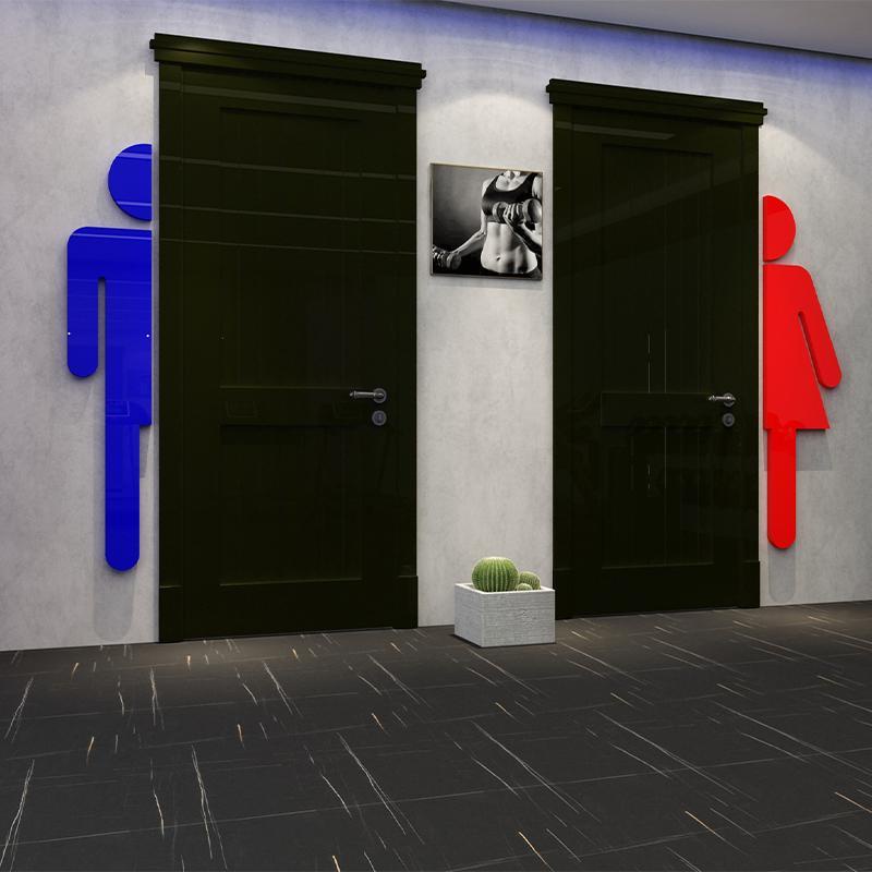 1 Pair Self-adhesive Men/Woman WC Door Sign Washroom Signage Toilet ...