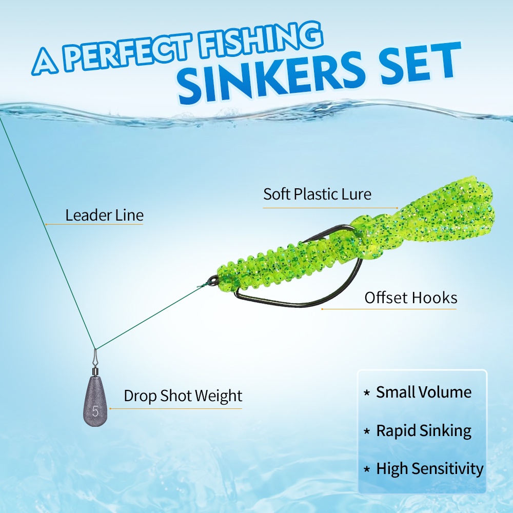 PROBEROS 10pcs/lot Drop Shape Fishing Sinker 3.5g-5g-7g-10g-14g-20g ...