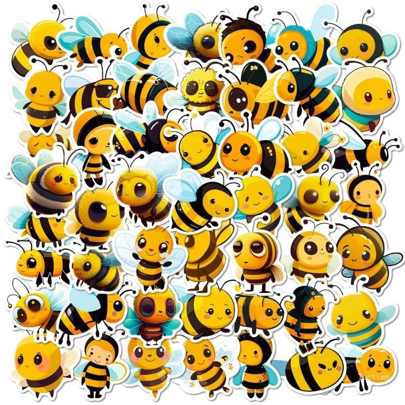 Top 50 Sheets Pack Self-Adhesive Stickers Aesthetic Decals Small Bees ...