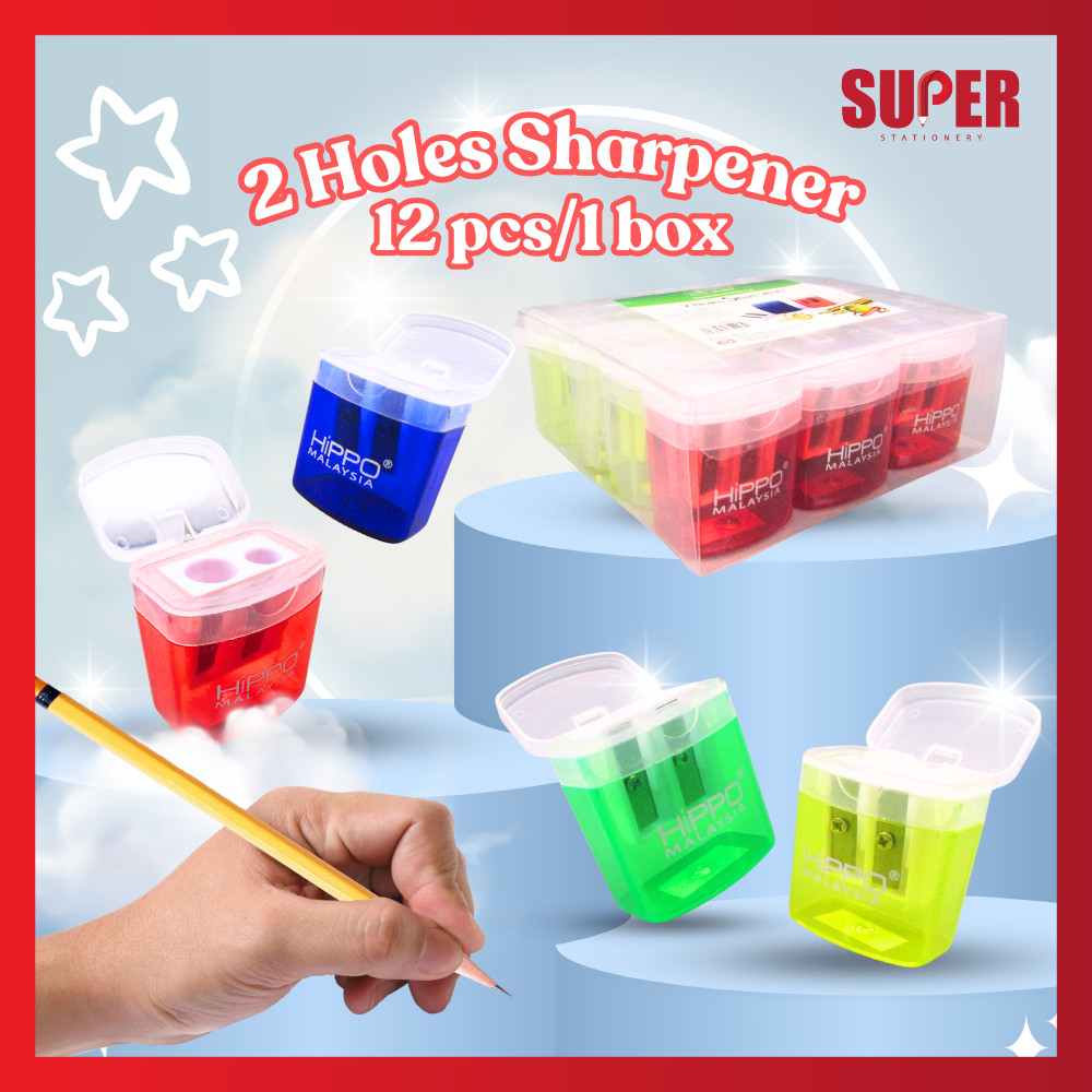 [Super Stationery]Hippo Pensel Pengasah Bulk Order - 12 Pcs/box 2 Holes ...