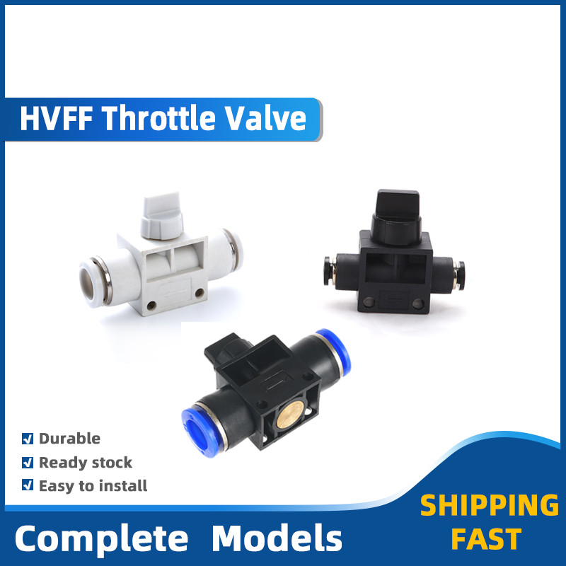 Hose Tube OD 4mm 6mm 8mm 10mm 12mm Air Pneumatic Hand Valve Valves 2 Way Flow Limiting Speed ...