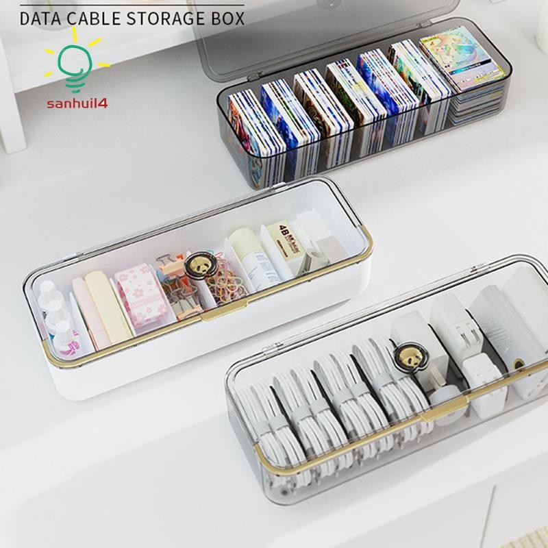 Desktop Storage Box Multifunctional Frame Sorting Box Clamshell Design Storage Data Cable ...