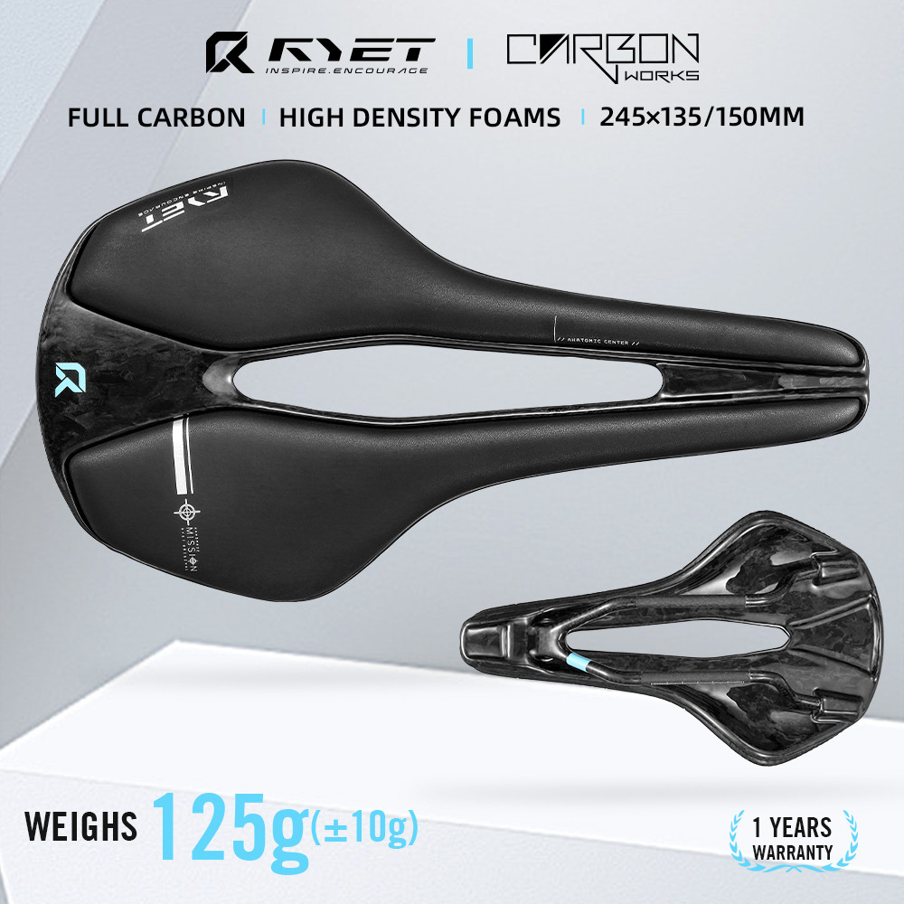 RYET Full Carbon 3D Printed Bike Saddle 245mm*143/150MM 125g 180g 7*9mm Carbon Bicycle Seat MTB ...