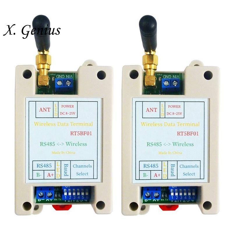 2Pcs VHF/UHF Radio 426MHz-508.5MHz Wide Range RF UART RS485 Wireless Transceiver Board Modbus ...