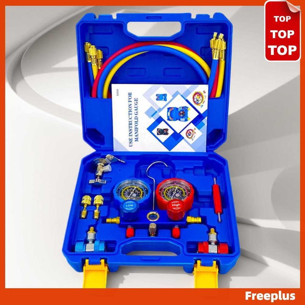3 Way Air Conditioning Manifold Gauge Set with 5FT Hoses for R134A/R22/R410/R404 [freeplus.my ...