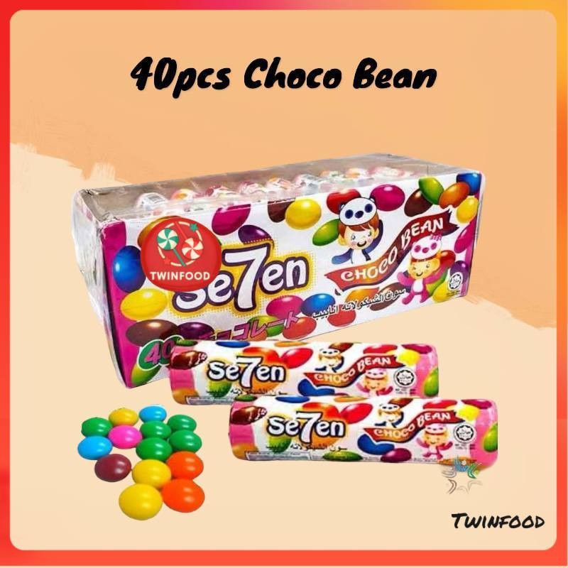 40pcs Se7en Choco Beans | Gula-gula Bersalut Coklat (HALAL) | Shopee ...