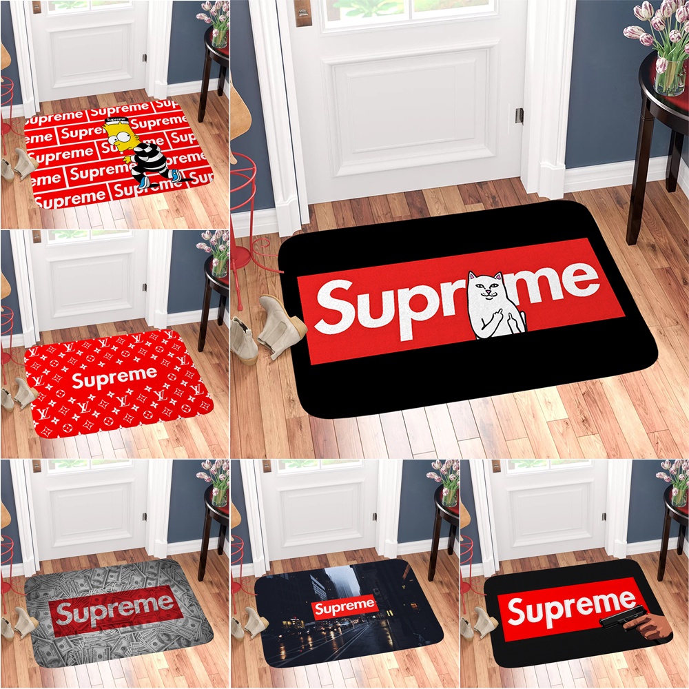 Supreme Logo Door Mat Slip-resistant Rugs Pad Bathroom Shower Bath Non ...