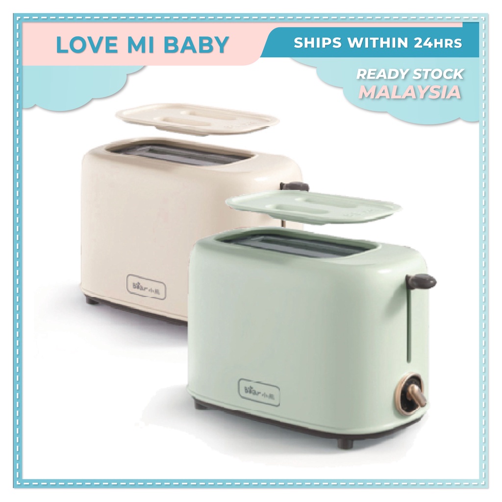 Bear 2 Slices Bread Waffle Toaster with Dust Cover Anti-Dust Retro ...