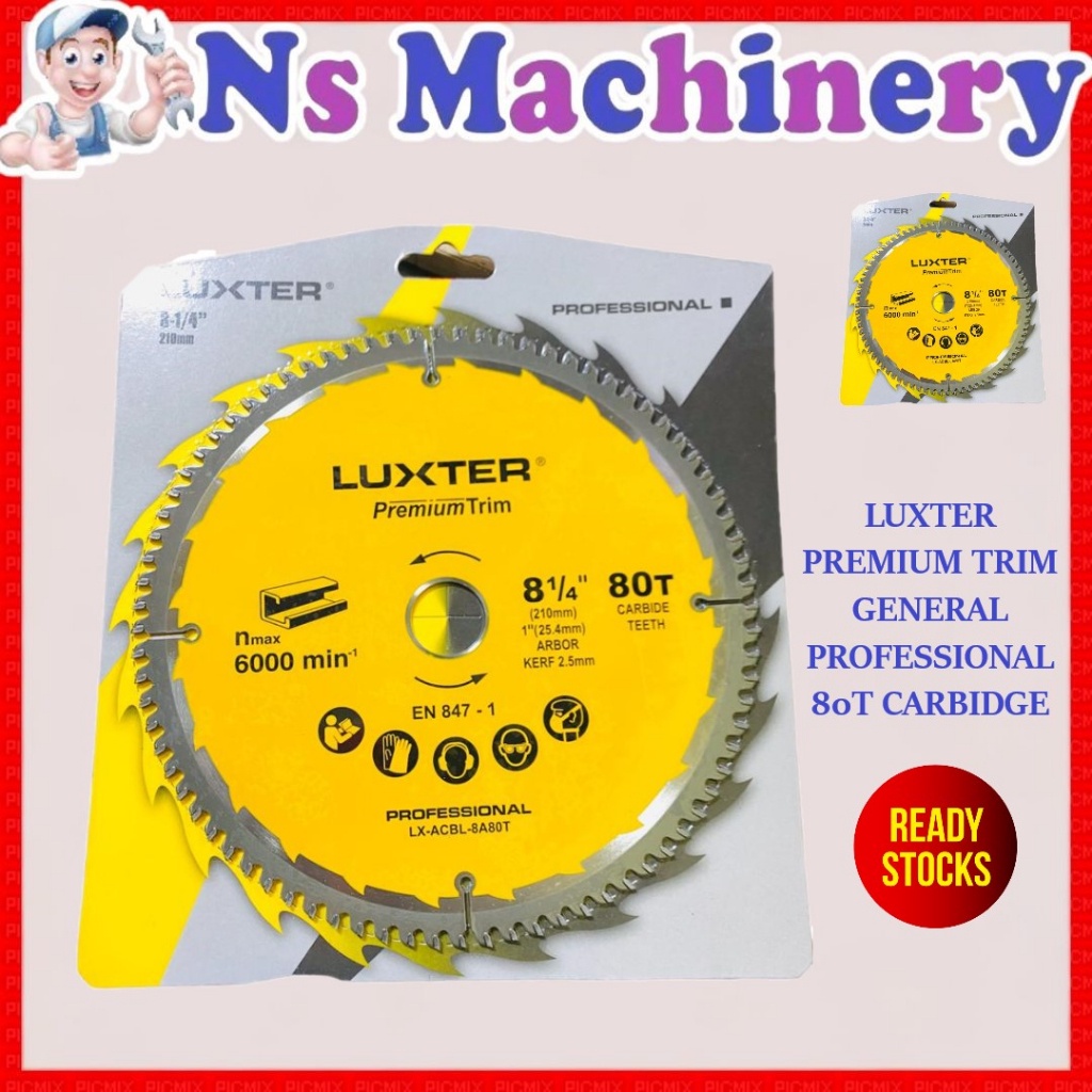 Luxter Professional 8”x80T Tct Wood Saw Cutting Blade/8”x80T Aluminium ...