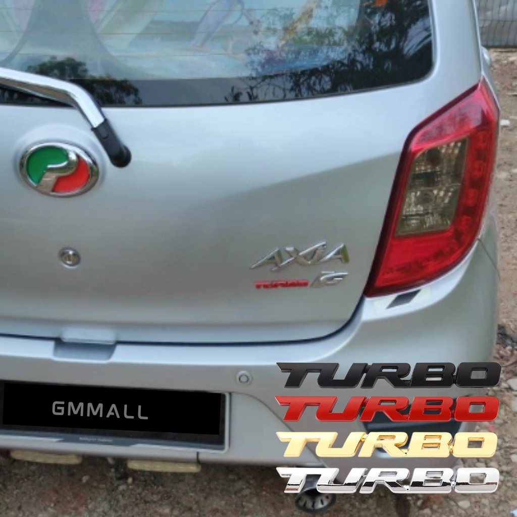PERODUA AXIA 3D Car Metal TURBO Emblem Logo Sticker Badge Accessories ...