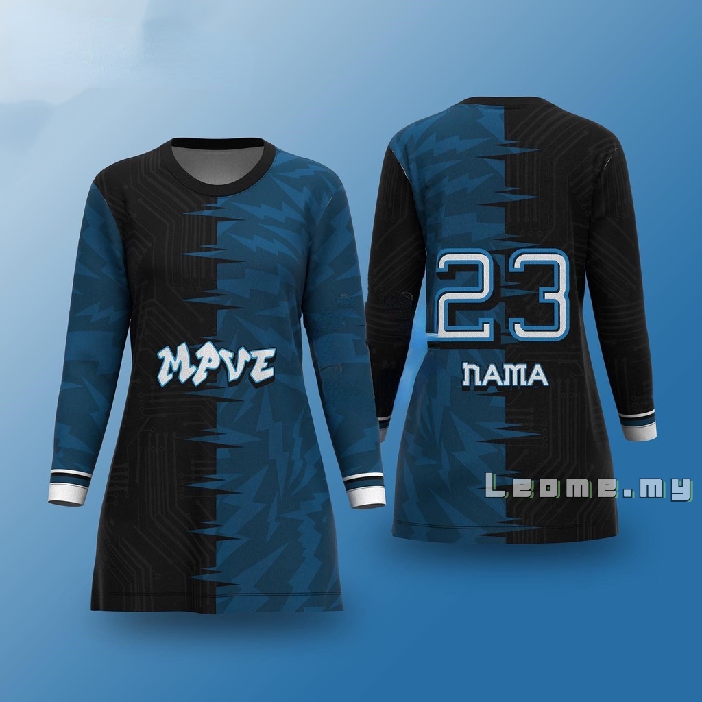 Baju Muslimah Murah Jersey Muslimah Custom Name and Number Plus Size ...