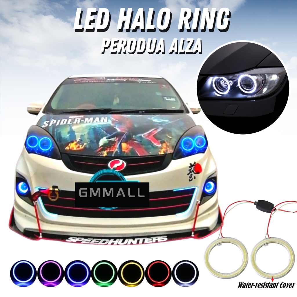PERODUA ALZA HEADLAMP LED Halo Ring Angel Eye Signal Daytime Running ...