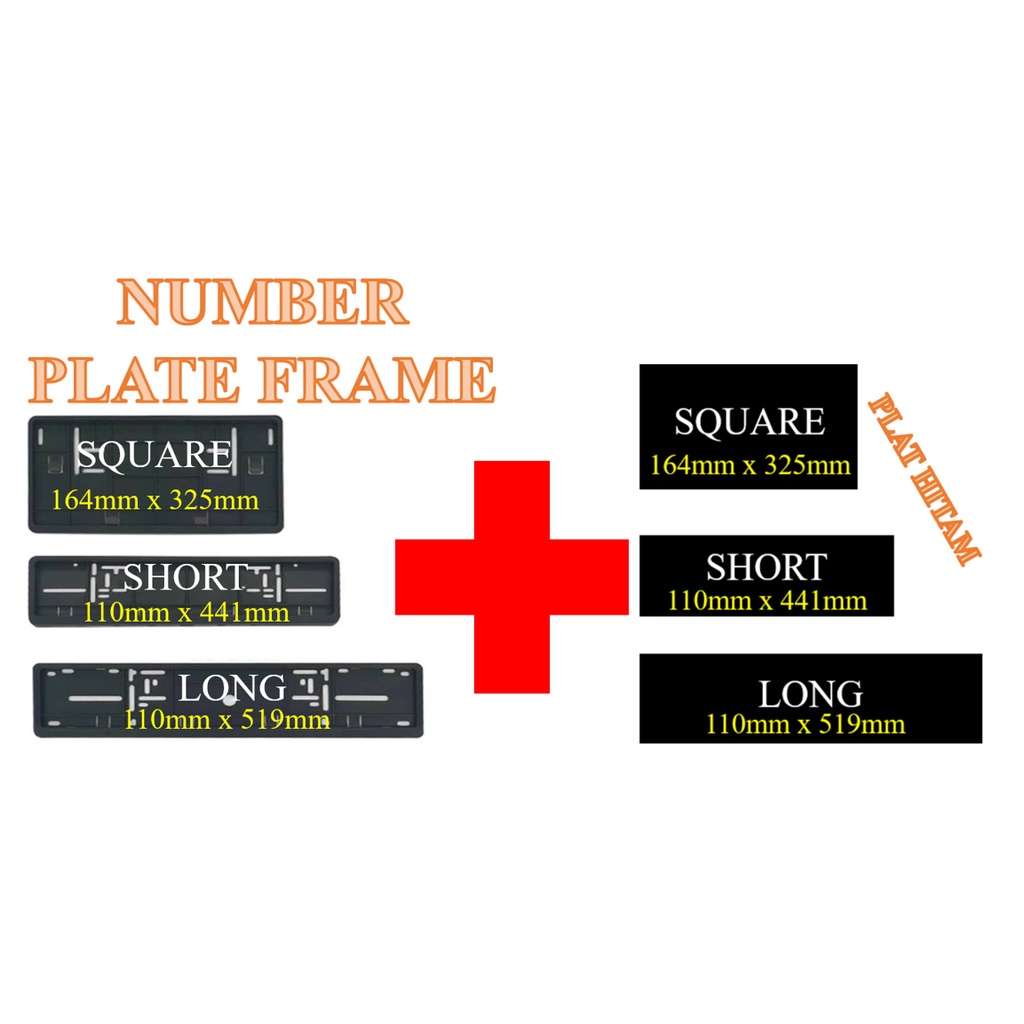 DACD Full SET Plat hitam Dengan Cover Frame kereta/papan hitam kereta ...