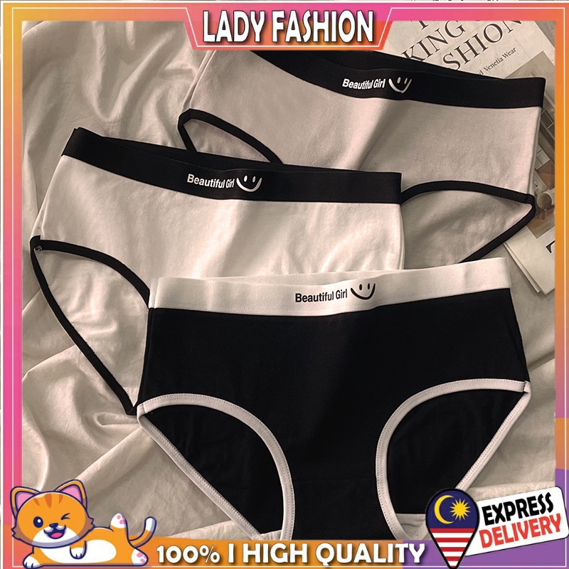 LFM_Cotton underwear Girls' school day mid waist breathable comfortable ...