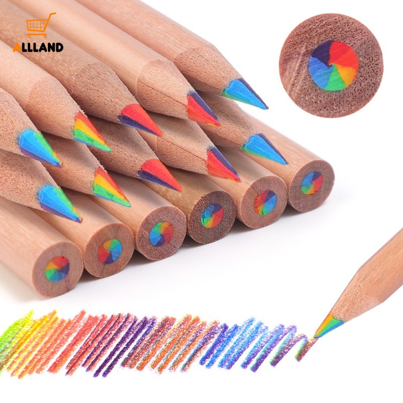 7 Colors Wooden Rainbow Core Colored Pencils Student School Graffiti ...