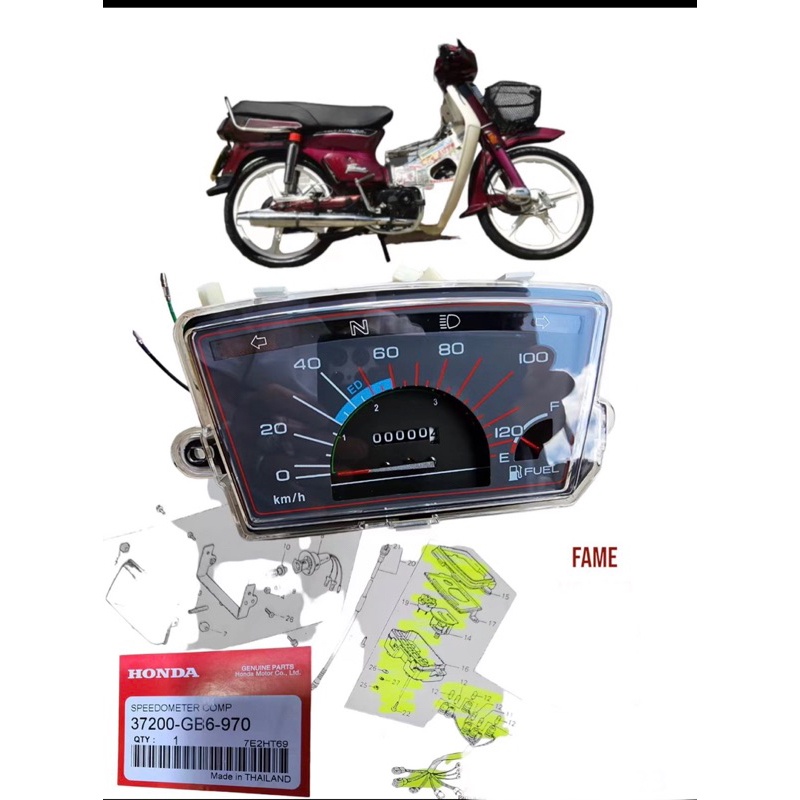 RESTORE HONDA GB6 Honda Fame GB6 Meter Assy Thailand Original | Shopee ...