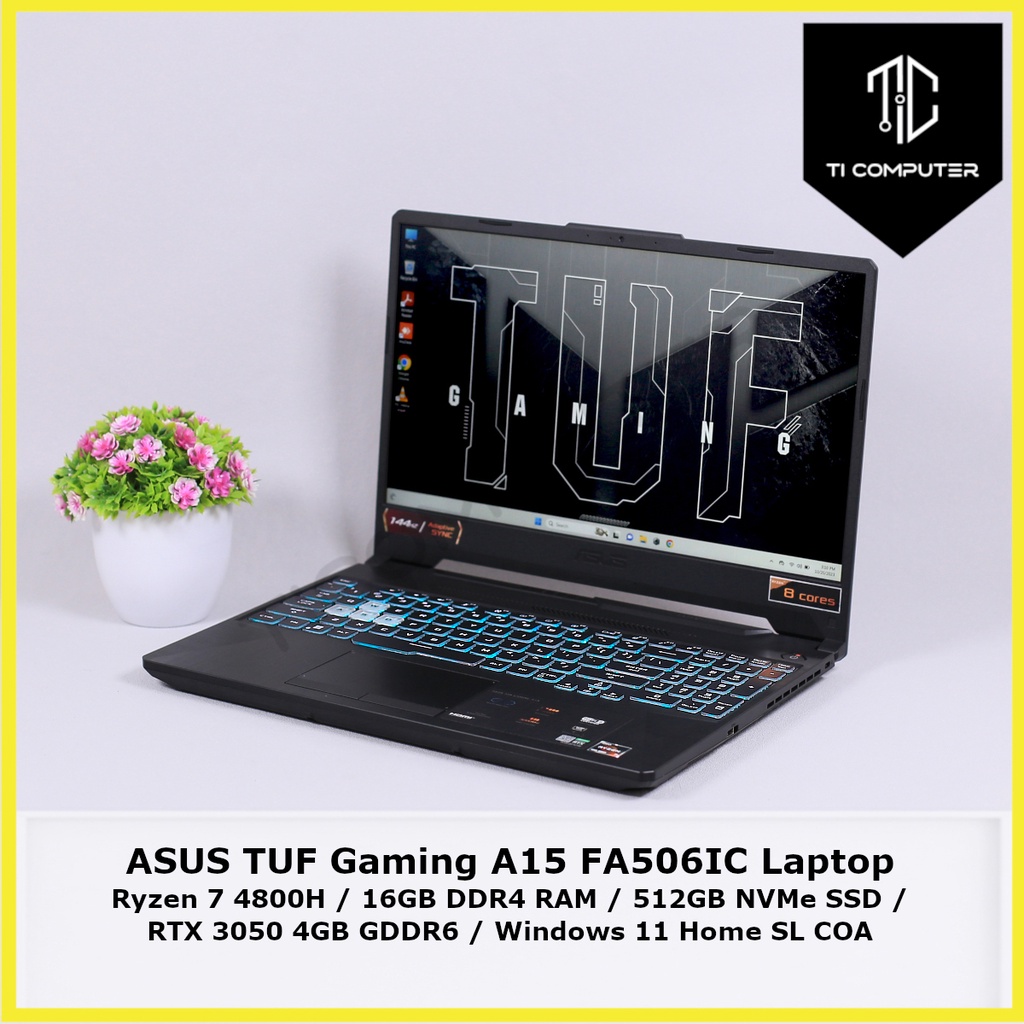 ASUS TUF Gaming A15 FA506IC AMD Ryzen 7 4800H 16GB DDR4 RAM 512GB NVMe ...