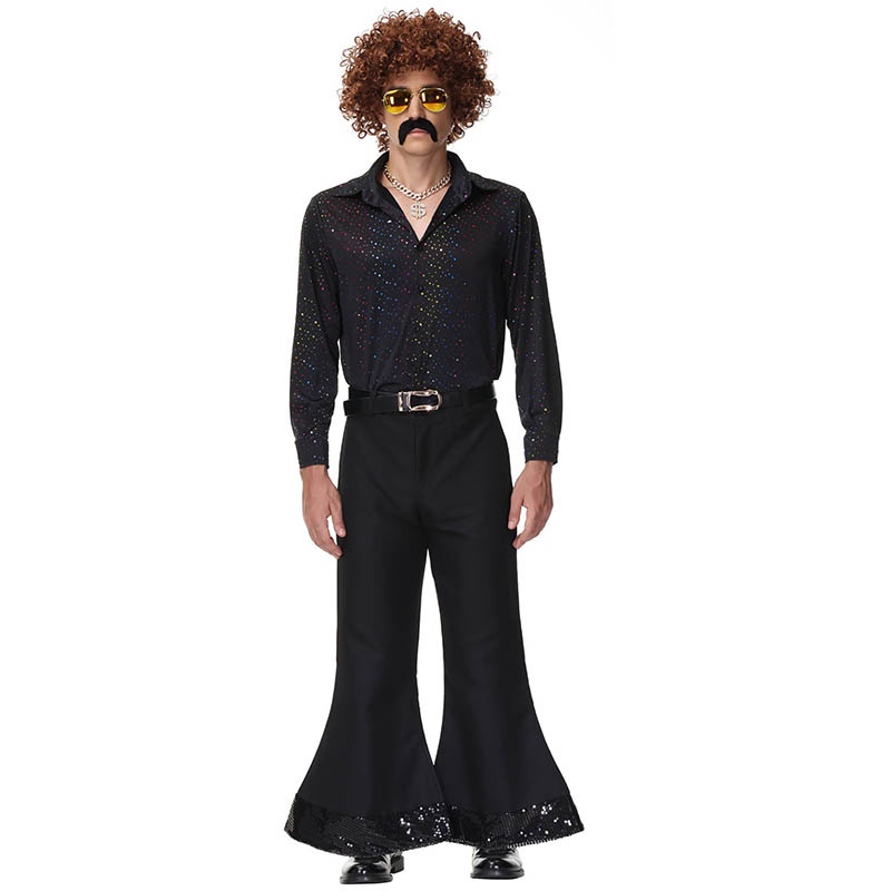 Vintage 70's 80's Hippies Disco Costume Men Music Festival Party Disco ...