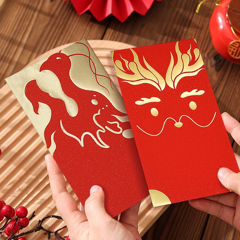 2024红包 Cute Dragon New Year Red Envelope Good Lucky Red Packet Kids ...