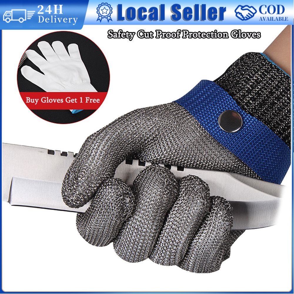 1PC Non-slip Protection Gloves Stainless Steel Metal Safety Cut Proof ...