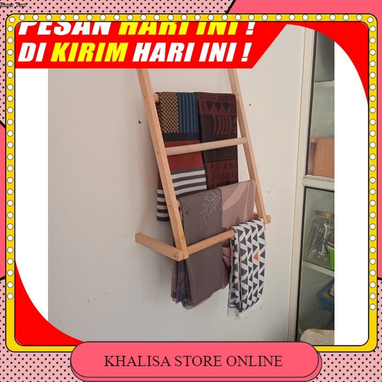 KAYU GANTUNGAN (H08) Hanger/wall Hanger Hijab Paste Wooden Ladder ...